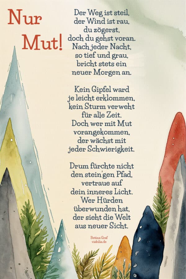 Stärkende Mutmach-Sprüche mit schönen Bildern