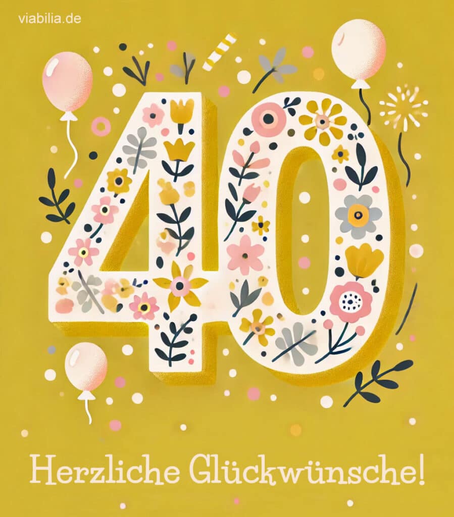 40. Geburtstag Glückwünsche, Sprüche + WhatsApp-Bilder