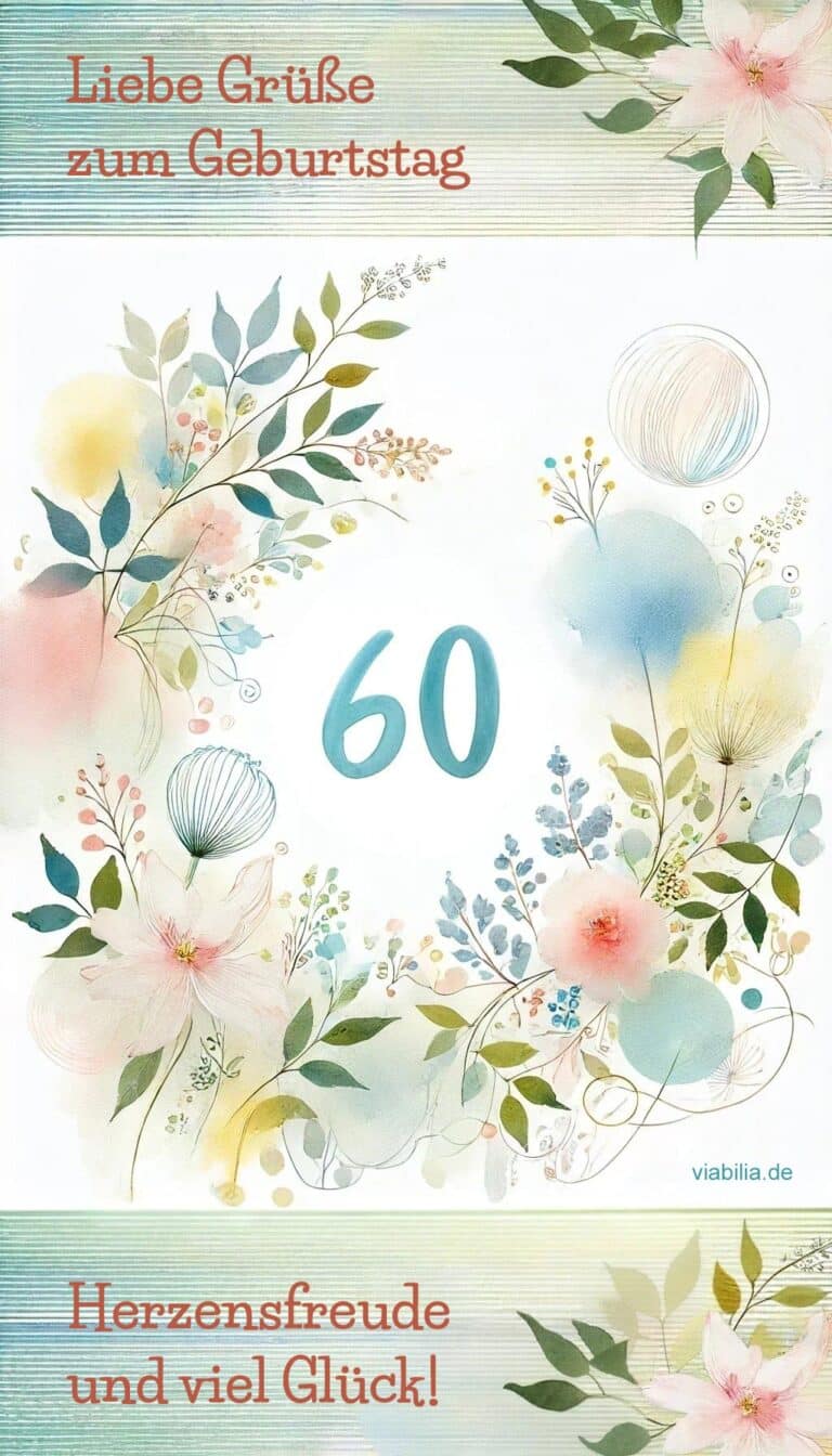 Elegantes Gratulation Zum 60 Geburtstag Bild