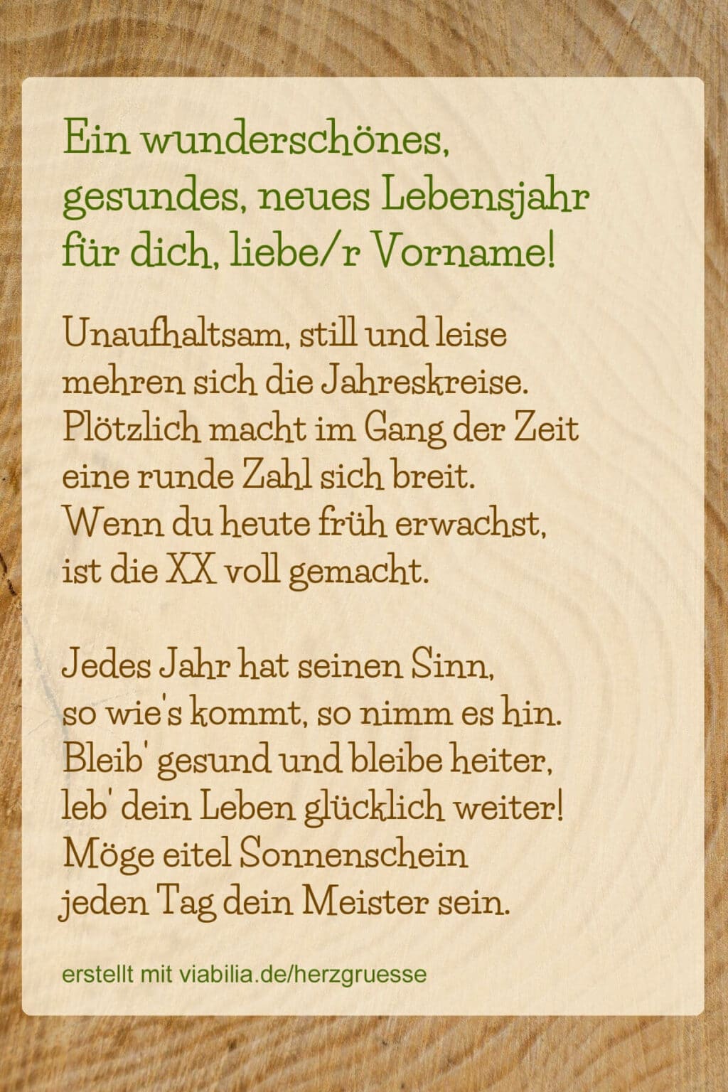 Gedicht Runder Geburtstag
