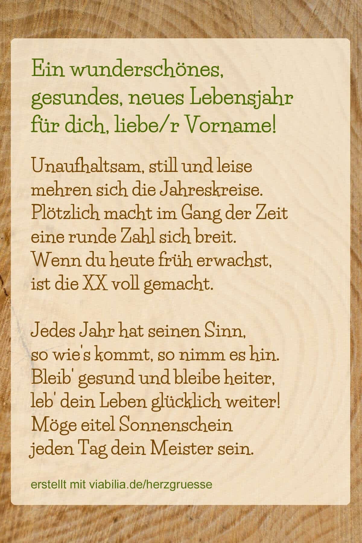 Runder Geburtstag Gedicht